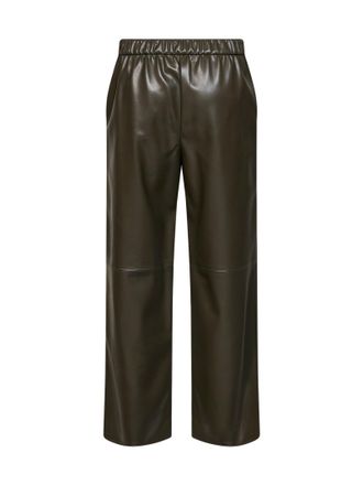 Max Mara Womens Trousers Smmamati Coated Jersey Green Polyester