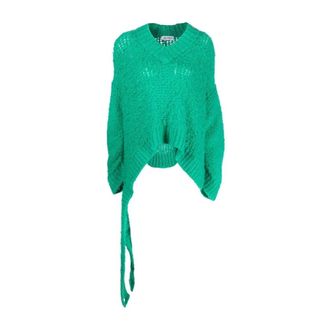 The Attico Gr&uuml;ner Casual-Pullover aus Alpaka-Haar - - Knitwear - Damen - Gr&uuml;n - XS