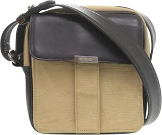 Saint Laurent Sac bandouli&egrave;re en toile Pre-owned - Femme - Pre-owned - Beige - Taille: ONE Size