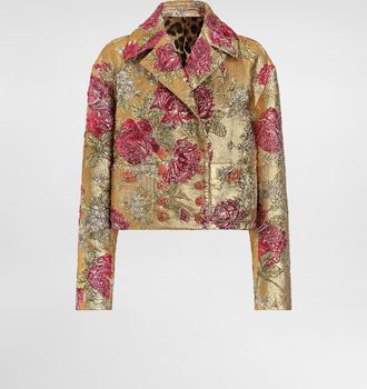 Dolce & Gabbana Double-breasted Jacket In Floral Jacquard - Frau Blazer Mehrfarbig 40