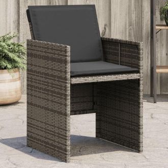 vidaXL Vidaxl - Chaises de jardin avec coussins lot de 4 gris r&eacute;sine tress&eacute;e
