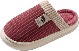 Generic Pantoufles dhiver chaudes pour femme - Avec doublure en peluche - En feutre &agrave; m&eacute;moire de forme - Avec semelle souple - Confortables - Antid&eacute;rapantes -