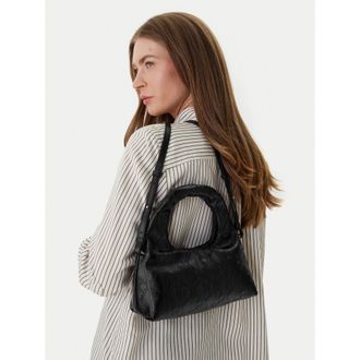 Calvin Klein Handtasche Calvin Klein Emblem Aop Puffer Bag With Strap LV04F3200G Schwarz