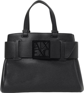 A|X Armani Exchange Femme, Sacs, Noir, Taille: ONE Size Sac fourre-tout structur&eacute; avec boucle de ceinture