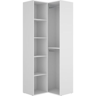 PEGANE Dressing dangle et fond darri&egrave;re r&eacute;versible coloris ch&ecirc;ne naturel, blanc - Longueur 84 x Profondeur 84 x Hauteur 205 cm