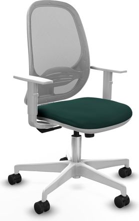 Piqueras y Crespo Hochstuhl, gepolstert, zylindrisch, mit wei&szlig;en Armlehnen, h&ouml;henverstellbare Lendenwirbelst&uuml;tze, ausgestattet mit 3 Positionen und Schneideschaum, Grau