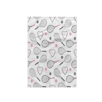 3D Rose Tennis Love Pattern Grey and Pink TWL_201737_1 Handtuch, Mehrfarbig, 15 x 22