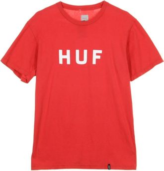 HUF Logo T-Shirt - - Tops - Herren - Rot - XL