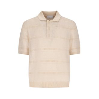 Lardini Gestreiftes cremefarbenes Polo aus Baumwollstrick - - Tops - Herren - Beige - M