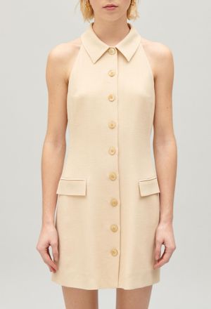 Claudie Pierlot Robe courte boutons beige