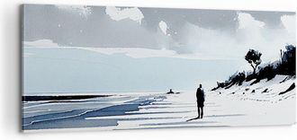 Arttor Panorama Bilder auf Leinwand 100x40cm Leinwandbild Landschaft Strand St&uuml;ck Gro&szlig; Wanddeko Bild Schlafzimmer K&uuml;che Wandbilder Dekoration Wohnzimmer Wall