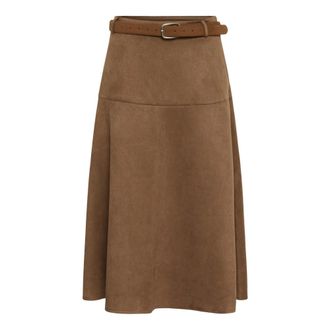 Cream Midirock - - Skirts - Damen - Braun - 2XL