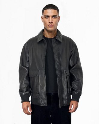 Trueprodigy Lederjacke Ryder Oversizejacke mit aufgesetzte Taschen