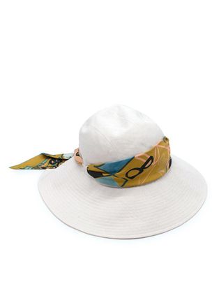 Hermès Neutral Fedora With Twilly Detail Size L