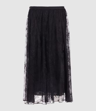 Forte_Forte Jupe Chantilly Lace Long Nero