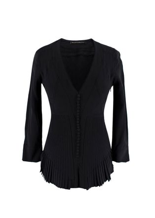 Balenciaga Silk Black Button Blouse Size XS