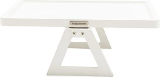 Riviera Maison Armlehnentablett beige, Bank-Tablett, Rechteckig, Sessel-Tablett - Monogram Plateau De Fauteuil - Holz - (LxBxH) 35x25x4.5