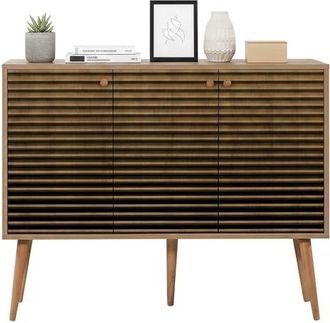 Dmora Kommode Nunki, Wohnzimmerbuffet, Wohnzimmer-Sideboard, Moderne K&uuml;chen-Speisekammer, 120x36h90 cm, Eiche