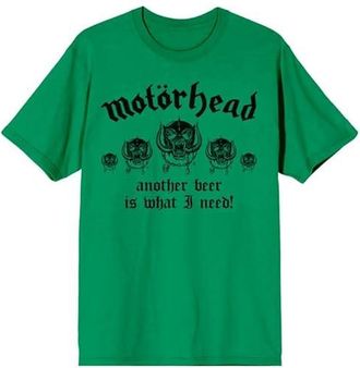 Mot&ouml;rhead 50th Another Beer Homme T-Shirt Manches Courtes Vert XL 100% Coton Regular/Coupe Standard