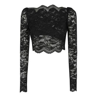 Paco Rabanne Femme, Tops, Noir, Taille: 40 FR Long Sleeve Lace Top