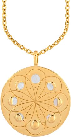 Cai Anh&auml;nger mit Kette 925/- Sterling Silber bicolor Mondzyklus Luna