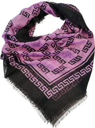 Versace Femme, Accessoires, Rose, Taille: ONE Size Foulard Stola Pashmina Scialle Misto Cachemire