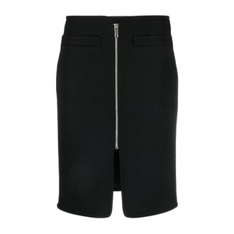 Courr&egrave;ges Schwarzer Woll-Langer Rock - - Skirts - Damen - Schwarzk - M
