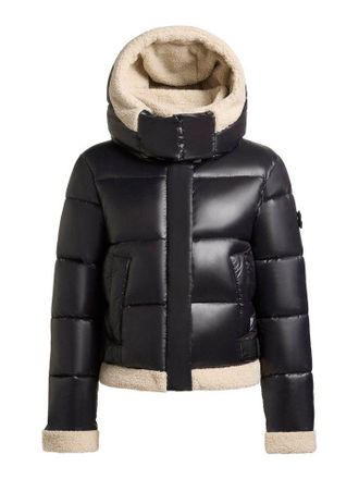Khujo Winterjacke NESSIE 2 Steppjacke, Loose Fit, Teddyfleece, Kunstleder, Winterjacke, khujo