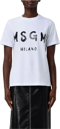 Msgm Msgm, Femme, Tops, Blanc, Taille: 38 FR T-Chemises