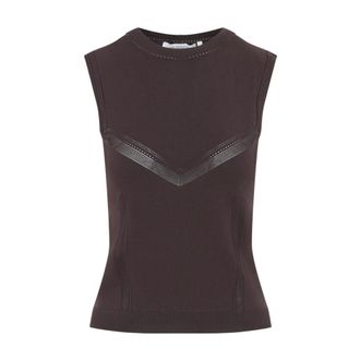Sportmax D&eacute;bardeur en maille Pavido Trompe loeil - Femme - Pulls - Brun - Taille: 38 FR