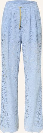 Sem per Lei Sem Per Lei Marlenehose Mit Galonstreifen Aus Lochspitze blau