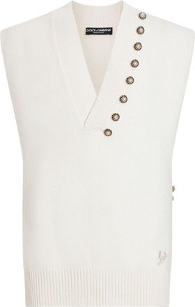 Dolce & Gabbana débardeur à ornements en cristal - Blanc