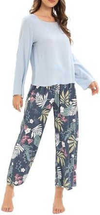 Generic T Shirt Long Pyjama Femme, Chaud Lingerie Hiver Dintérieur Ensembles 2025 Nouveaux Vêtements De Nuit 2 Pièces Set Confortable Night Suit De Pyjama Man