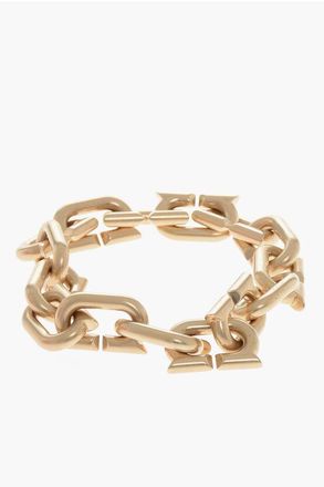 Ferragamo Gold Finished MAXI CHAIN Necklace Gr&ouml;&szlig;e Unica