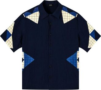 A.P.C. A.p.c., Homme, Chemises, Multicolore, Taille: L Patchwork Shirt