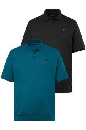 Men Plus Poloshirt Poloshirts 2er-Pack Bauchfit Basic Piqu&eacute; Halbarm