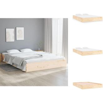 vidaXL Massivholzbett ohne Matratze 120x200 cm - Holzbett - Massivholzbette - Kiefernholzbett - Doppelbett - Bettgestell