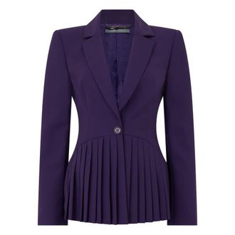 Alberta Ferretti Femme, Vestes, Violet, Taille: 38 FR Blazer pliss&eacute;