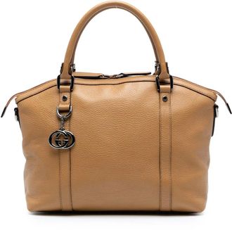 Gucci Hobo Bags - Leather GG Charm Dome Satchel - Gr. unisize - in Braun - für Damen