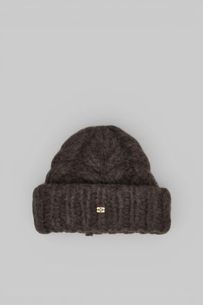 Ganni Handknit Cable Beanie Xxl
