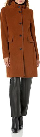 DKNY Damen Dkny Outerwear Womens, Buttondown With Collar And Pockets JACKET, TOFFEE, L EU