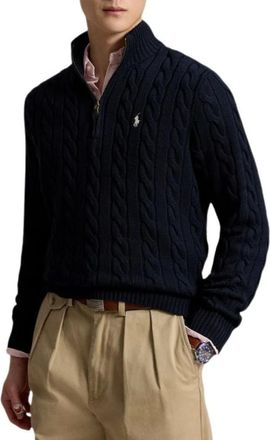 Ralph Lauren Pull zipp&eacute; &agrave; col montant - Homme - Sweatshirts et sweats &agrave; capuche - Bleu - Taille: S