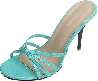 Miyoopark Hanfike Sandales &agrave; talons hauts pour femmes stiletto habill&eacute;es sexy mules, M003 Bleu sarcelle, 39 EU