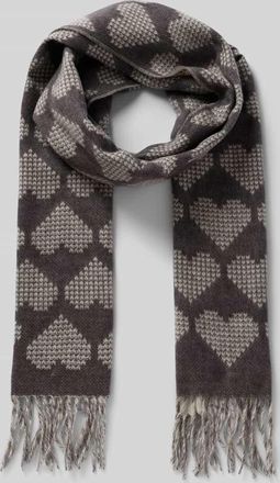 Fraas Schal mit Fransen-Abschluss und Herz-Print