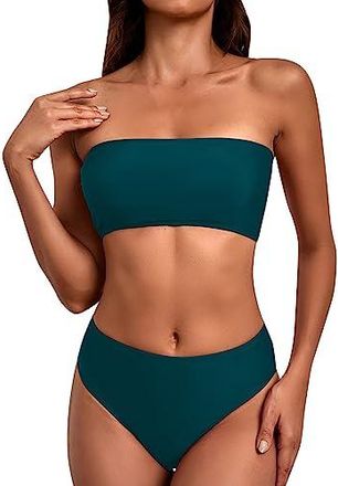 Generic Bikini pour femme sexy et &eacute;l&eacute;gant - Deux pi&egrave;ces - Triangle - Col en V - Push Up - Bikini de plage - Maillot de bain incurv&eacute; - Haut de bikini avec remb