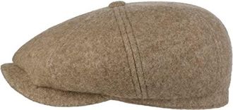 Stetson Casquette Hatteras Wool Doubleface Homme - Made in The EU Laine Type Gavroche avec Visiere, Doublure Hiver Automne-Hiver - L (58-59 cm) Beige