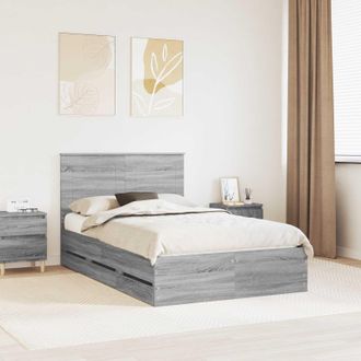vidaXL Vidaxl Struttura Del Letto Con Cassetto Grigio Sonoma 120 X 190 Cm