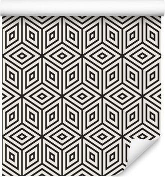 OEM Carta Da Parati Geometrica Con Cubi E Rombi Per Soggiorno E Camera Da Letto 50x1000 Cm