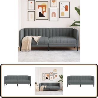 vidaXL Sofa 2-Sitzer Dunkelgrau Stoff - Sofas - Wohnzimmersofa - 2-Sitzer Sofa - Grau Sofa - Polster Sofa