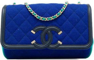 Chanel Pre-owned CC Filigree Flap - Femme - Pre-owned - Bleu - Taille: ONE Size